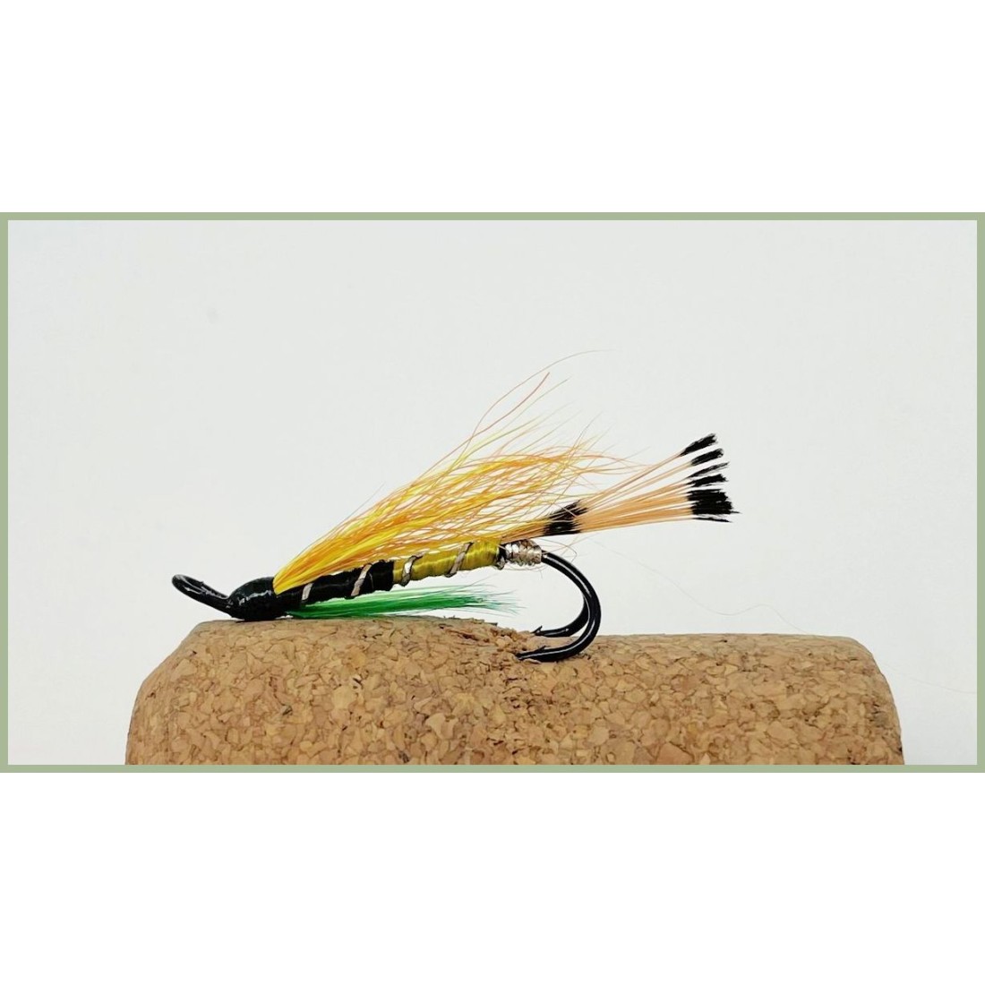Green Highlander double hook salmon fishing fly - Troutflies UK